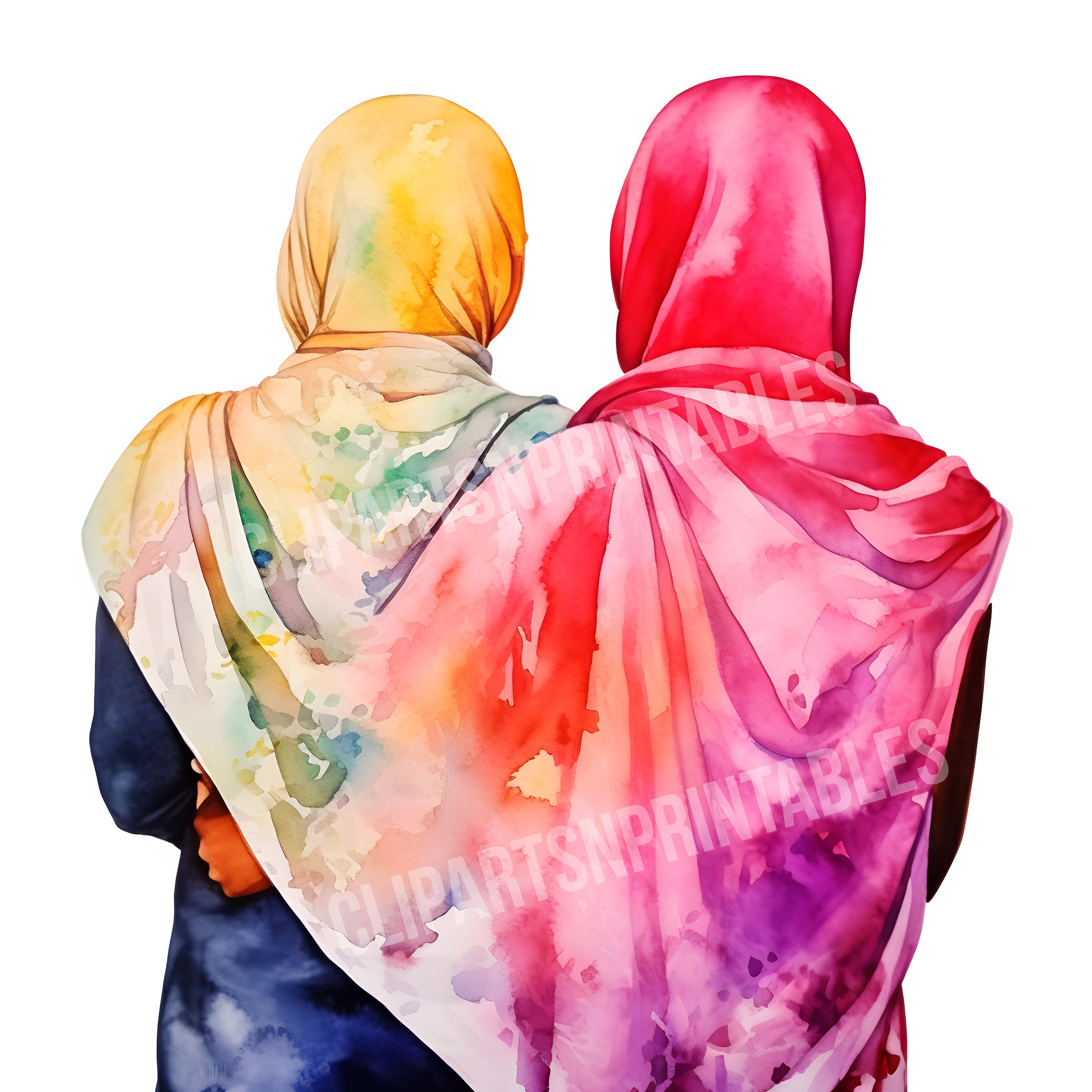 2 Hijabi Besties Clipart, 16 Pngs and Jpgs and for Digital Download ...