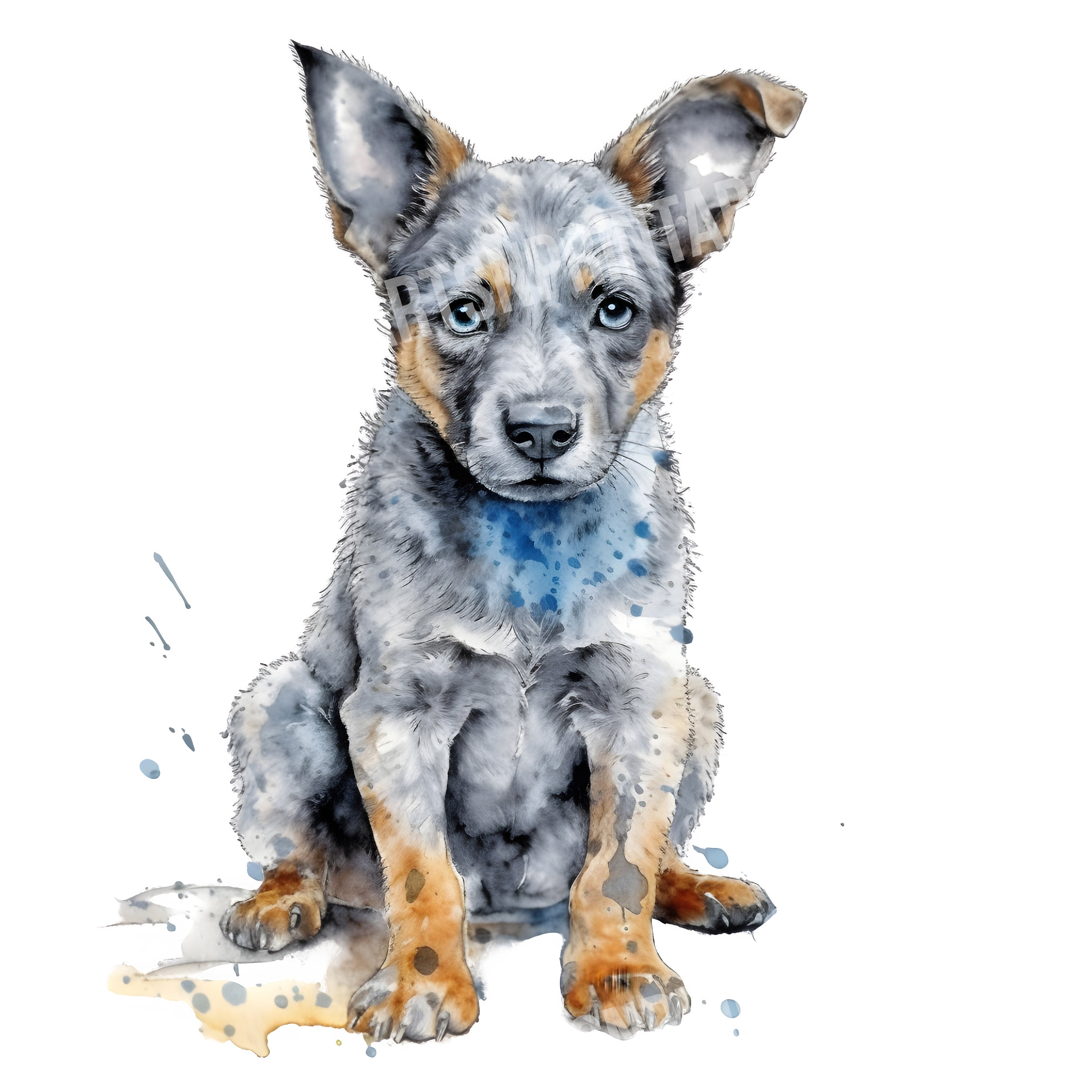 Blue Heeler Dog Clipart, 12 JPG and PNG Files for Digital Download ...