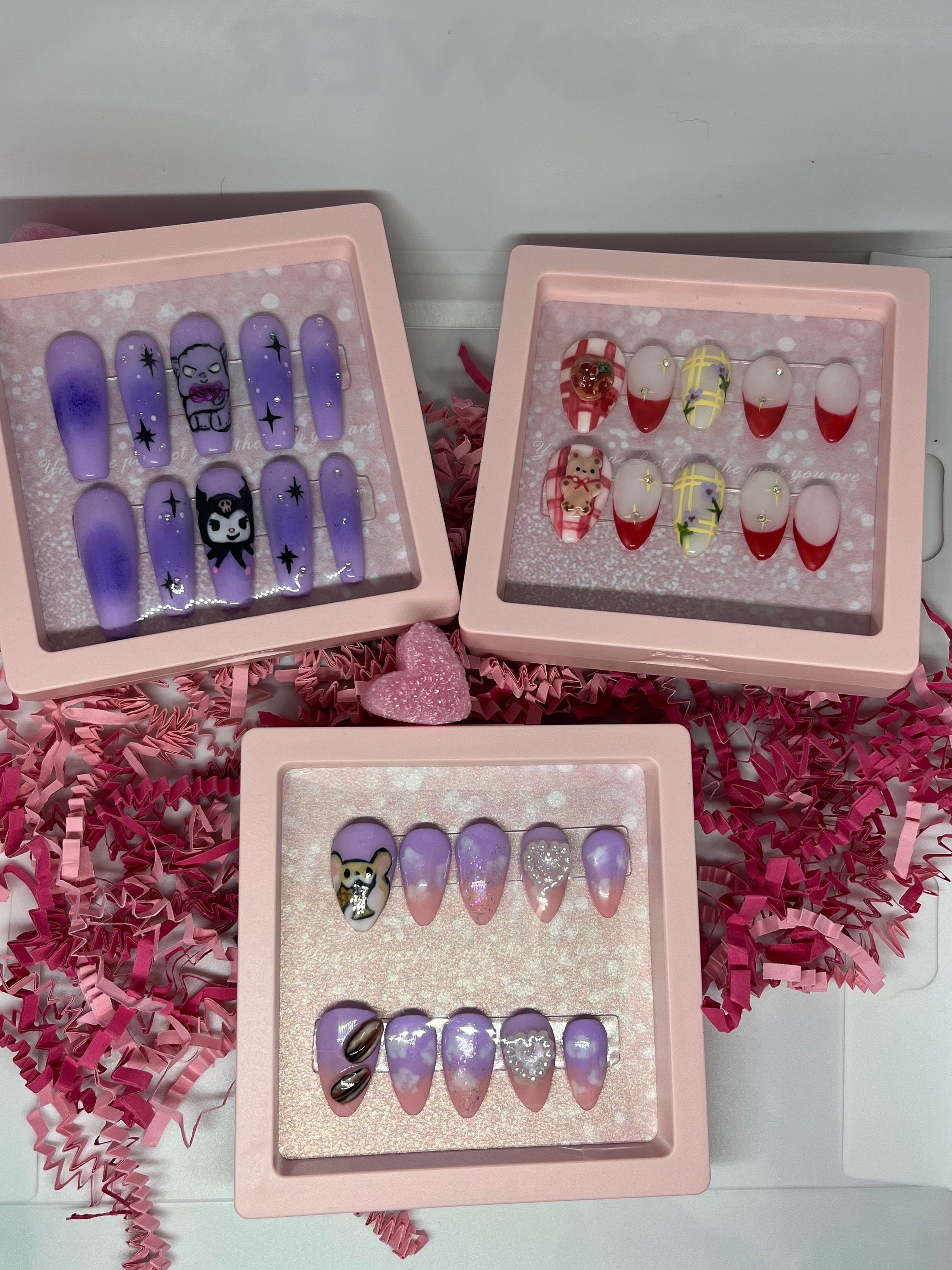 Press Ons Nails Hand Maid Standard Size Almond Small Standard Size ...