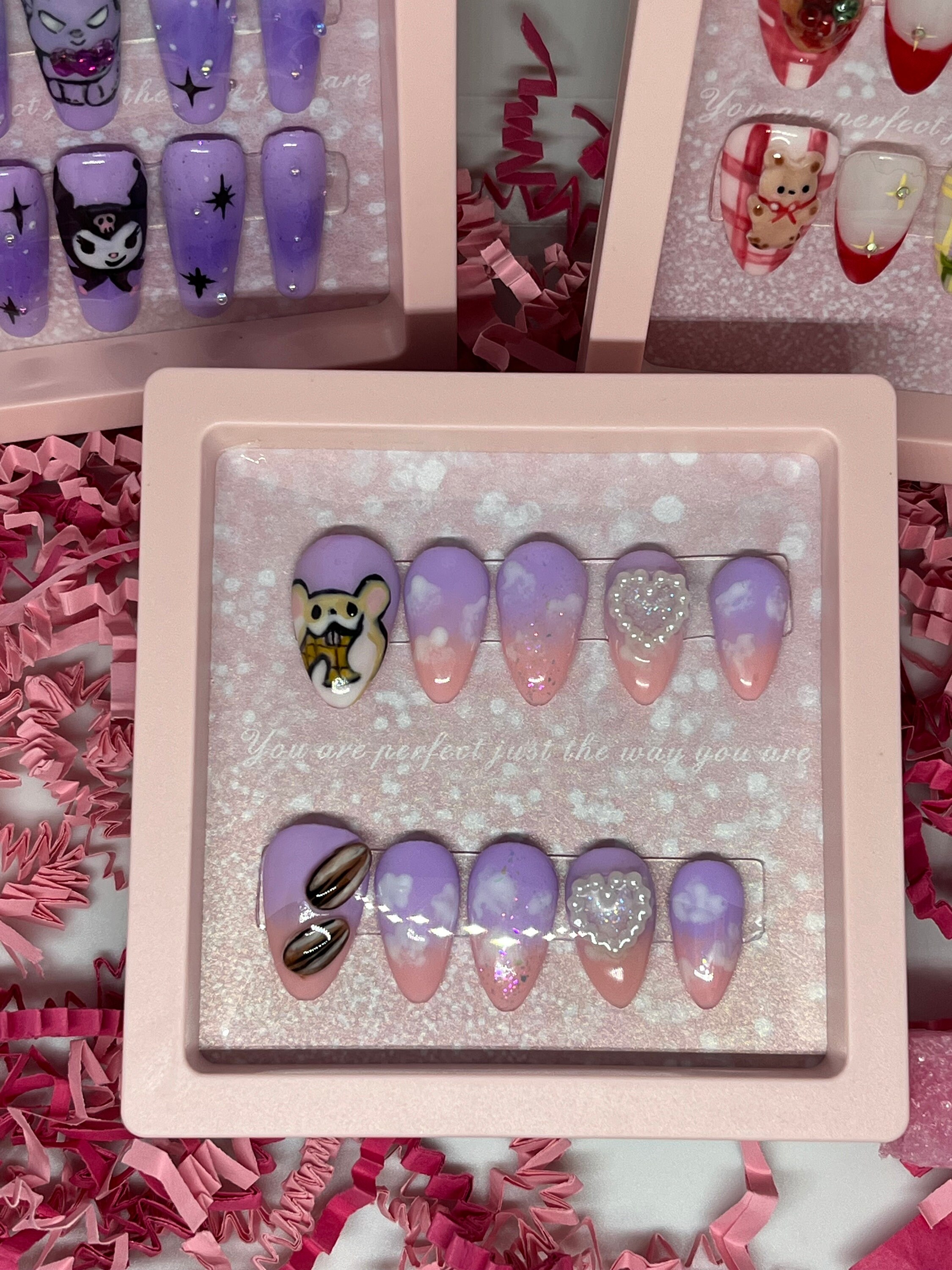 Press Ons Nails Hand Maid Standard Size Almond Small Standard Size ...