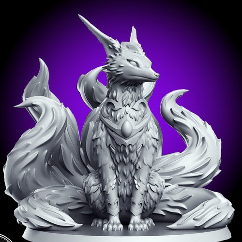 Kitsune Miniature Multi-tailed Fox 32mm Miniature RN - Etsy