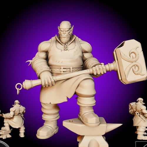 Half Orc Merchant W/ Goat Miniature 3D Resin Printed - Etsy