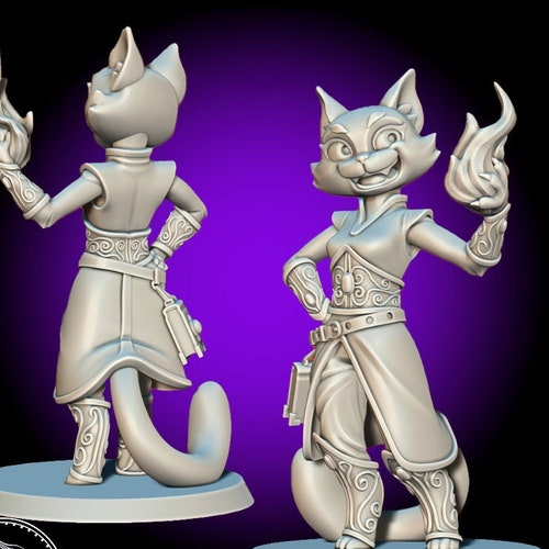 Bard Catfolk Tabaxi Cat KAW Miniature 3D Resin - Etsy