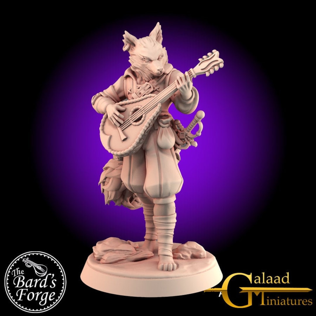 Kitsune Bard • Hero Warrior • Galaad Miniatures • Into the Woods • Mini ...