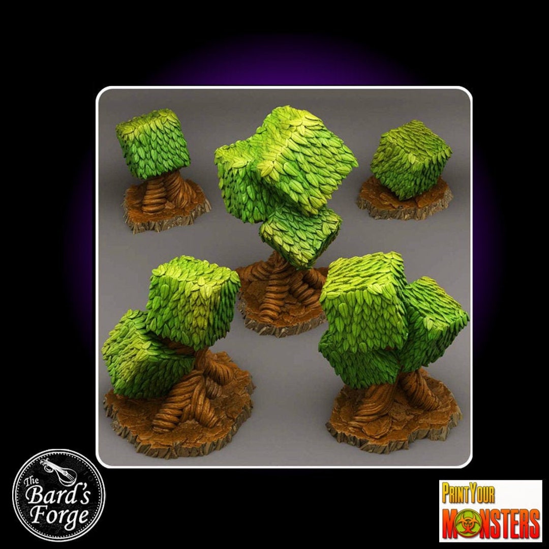 5pc Set Red Queen Trees Garden 3D RESIN Printed 28-32mm Tabletop ...