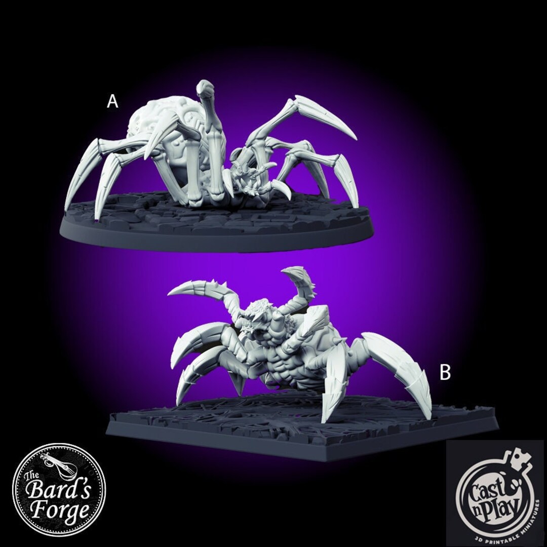 Giant Spiders Arachnid • Cast N Play • 3D Resin Printed Miniature 32mm ...
