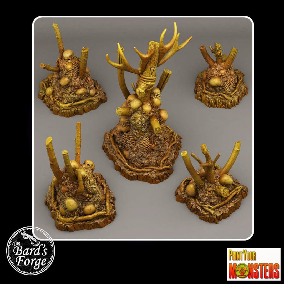 5pc Set Witch Barbarian Trible Ornaments 3D RESIN Printed 28-32mm ...