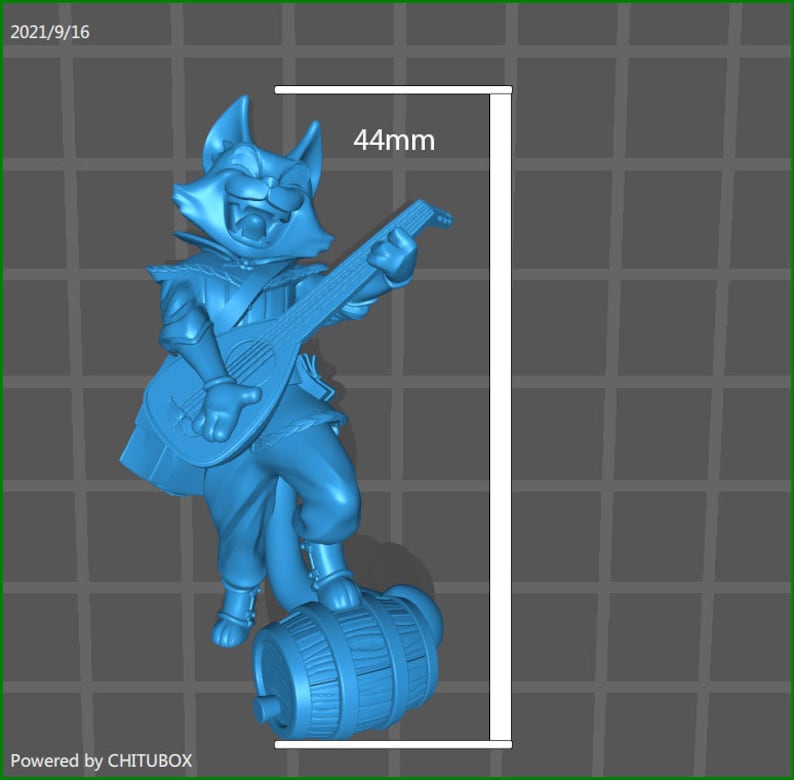 Bard Catfolk • Tabaxi • Cat • KAW • Miniature • 3D Resin Printed 28 ...