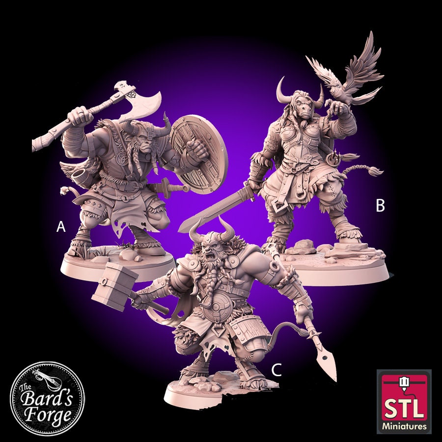 Viking Minotaur Mini 3D Resin Printed 28-32mm Tabletop Fantasy - Etsy