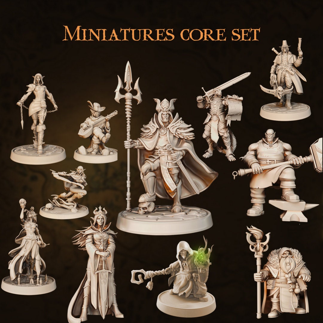 Dwarf Wizard Mage Sorcerer Miniature 3D Resin Printed 28-32mm Tabletop ...