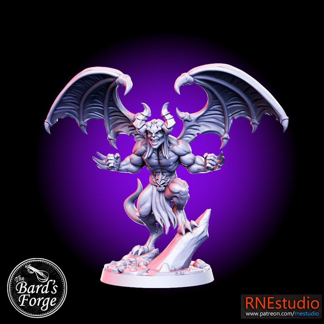 Dhamai Demon Devil Miniature 3D Resin Printed 28-32mm Tabletop Fantasy ...