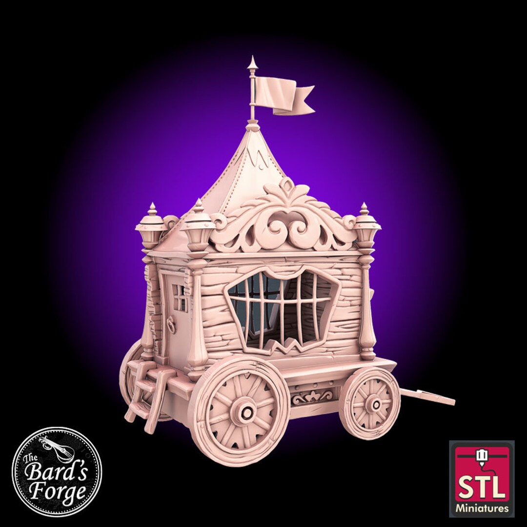 Carnival Cart Prop 3D Resin Printed 28-32mm Tabletop Fantasy Gaming D&D ...