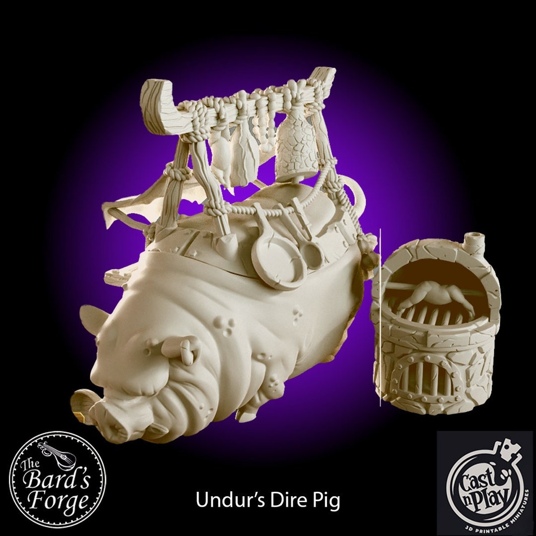 Undurs Dire Pig • Cast N Play • 3D Resin Printed Miniature • Terrain ...
