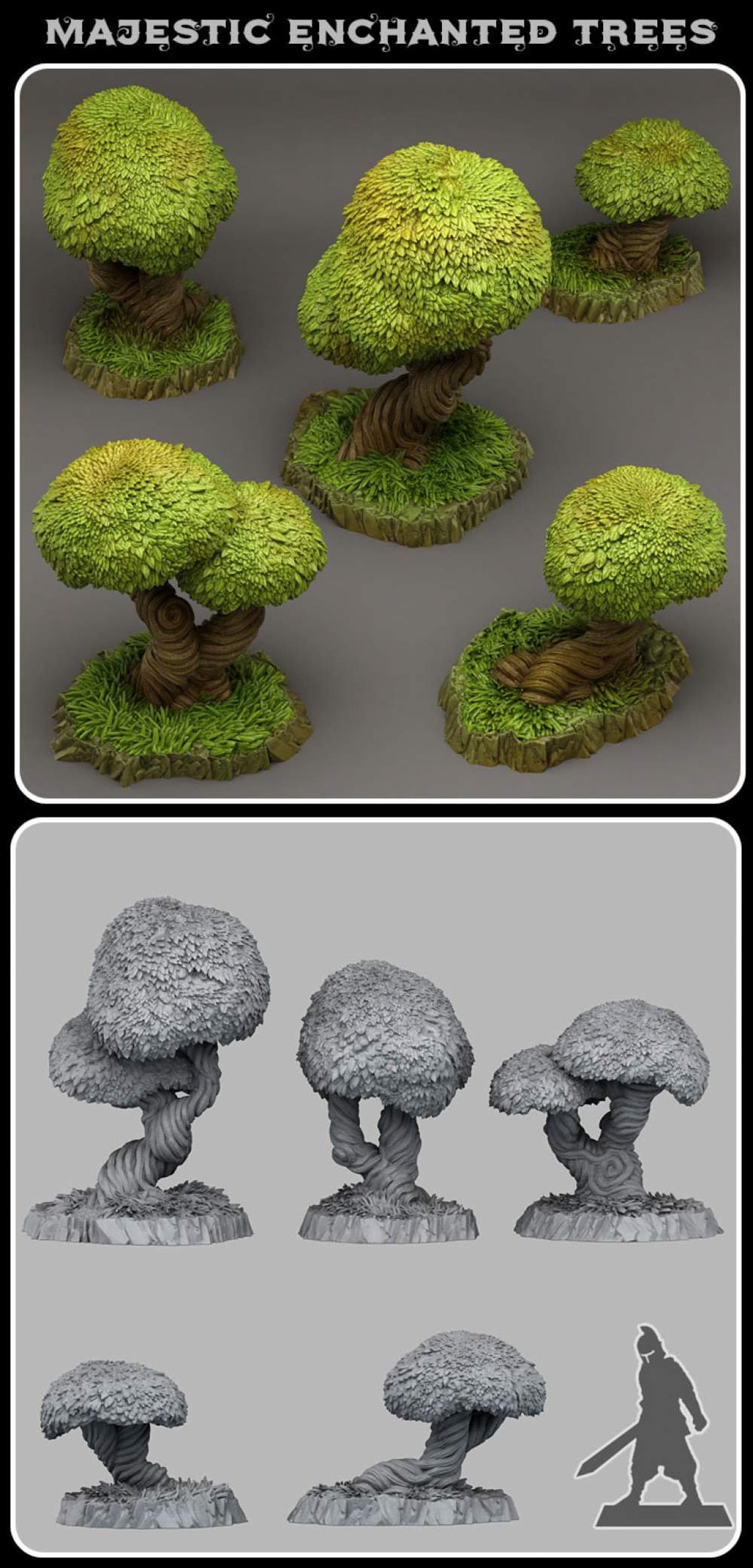 5pc Set Enchanted Tree Farm Forest 3D RESIN Printed 28-32mm | Etsy