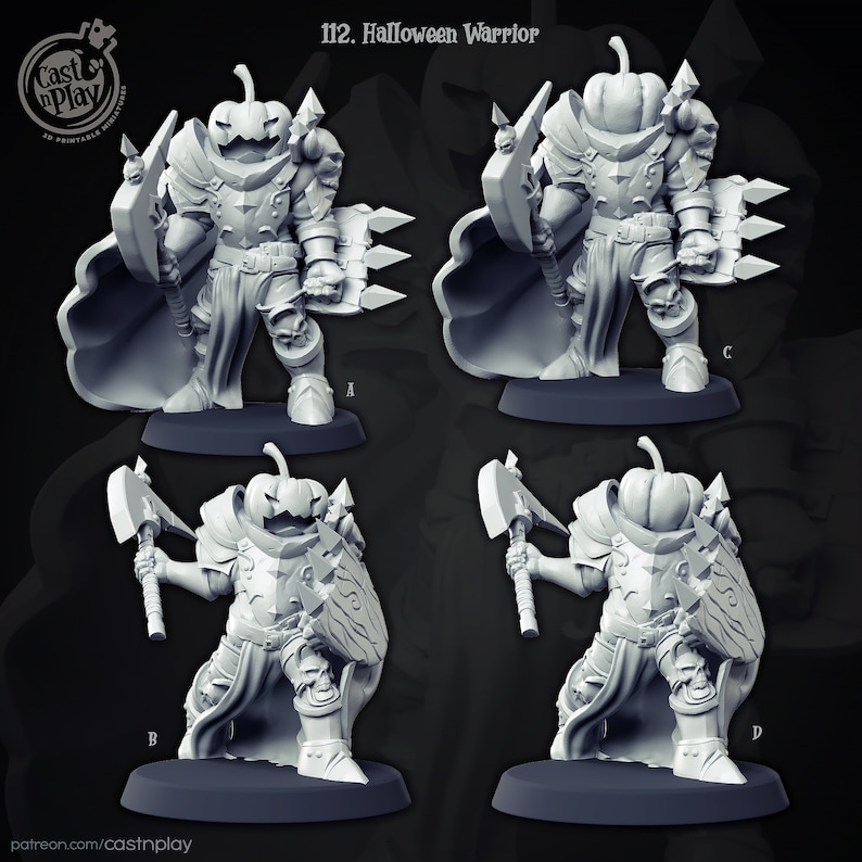 Halloween Warrior Samhain 3D Resin Printed Miniature Tabletop Fantasy ...