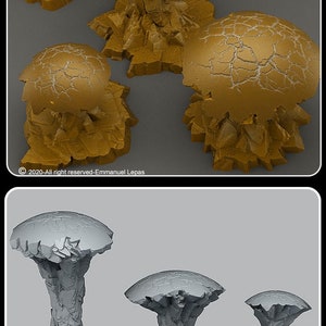 5pc Set Alien Ruin Spheres Plant 3D RESIN Printed 28-32mm Tabletop ...