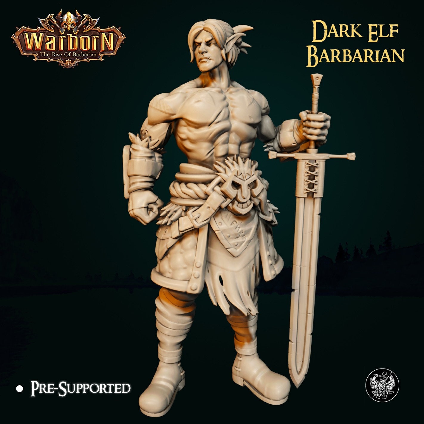 Dark Elf Barbarian Warborn Rise of the Barbarian Miniature - Etsy