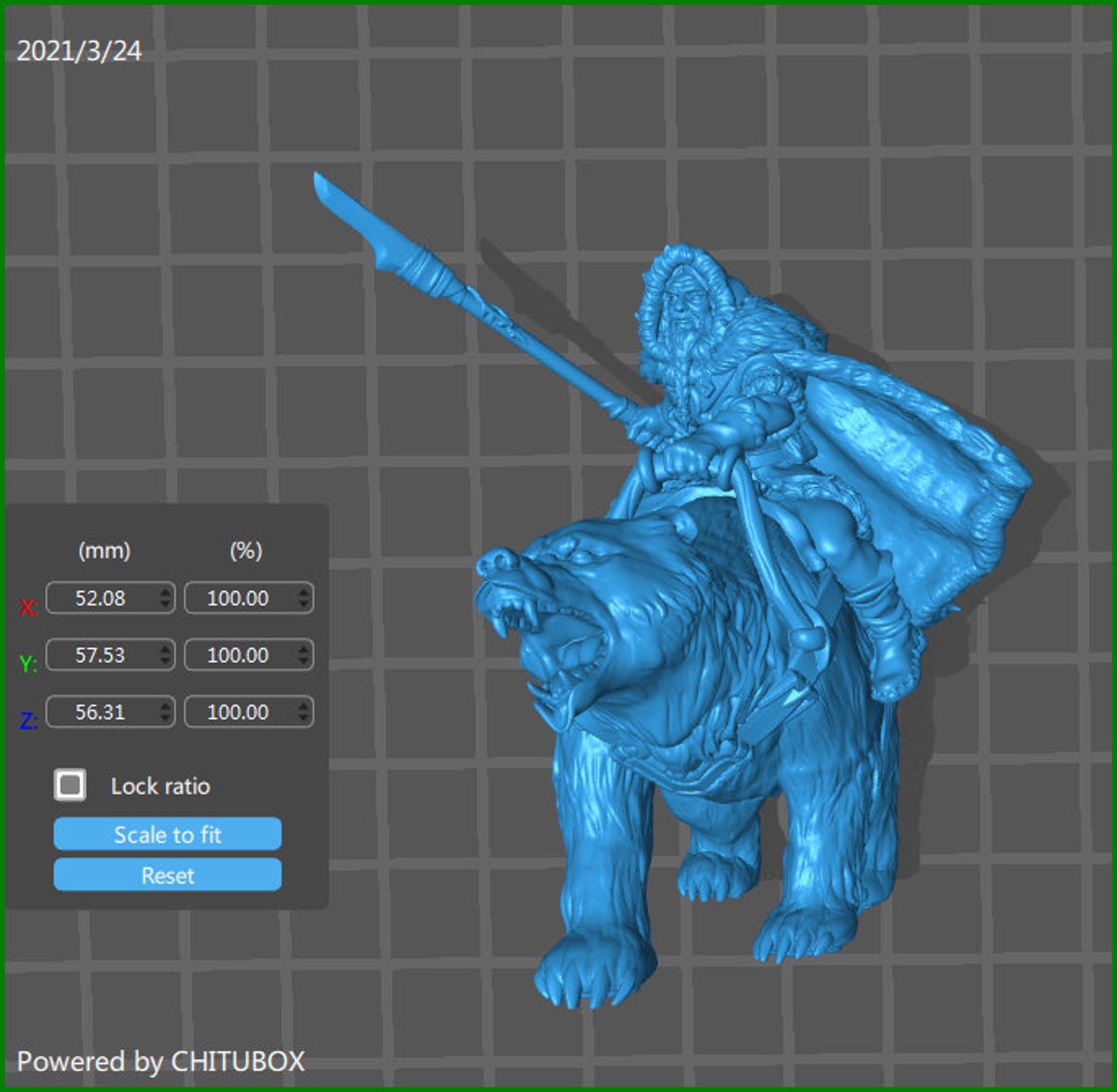 Roar the Death Seeker Northern Hunter Warrior Miniature 3D Resin ...