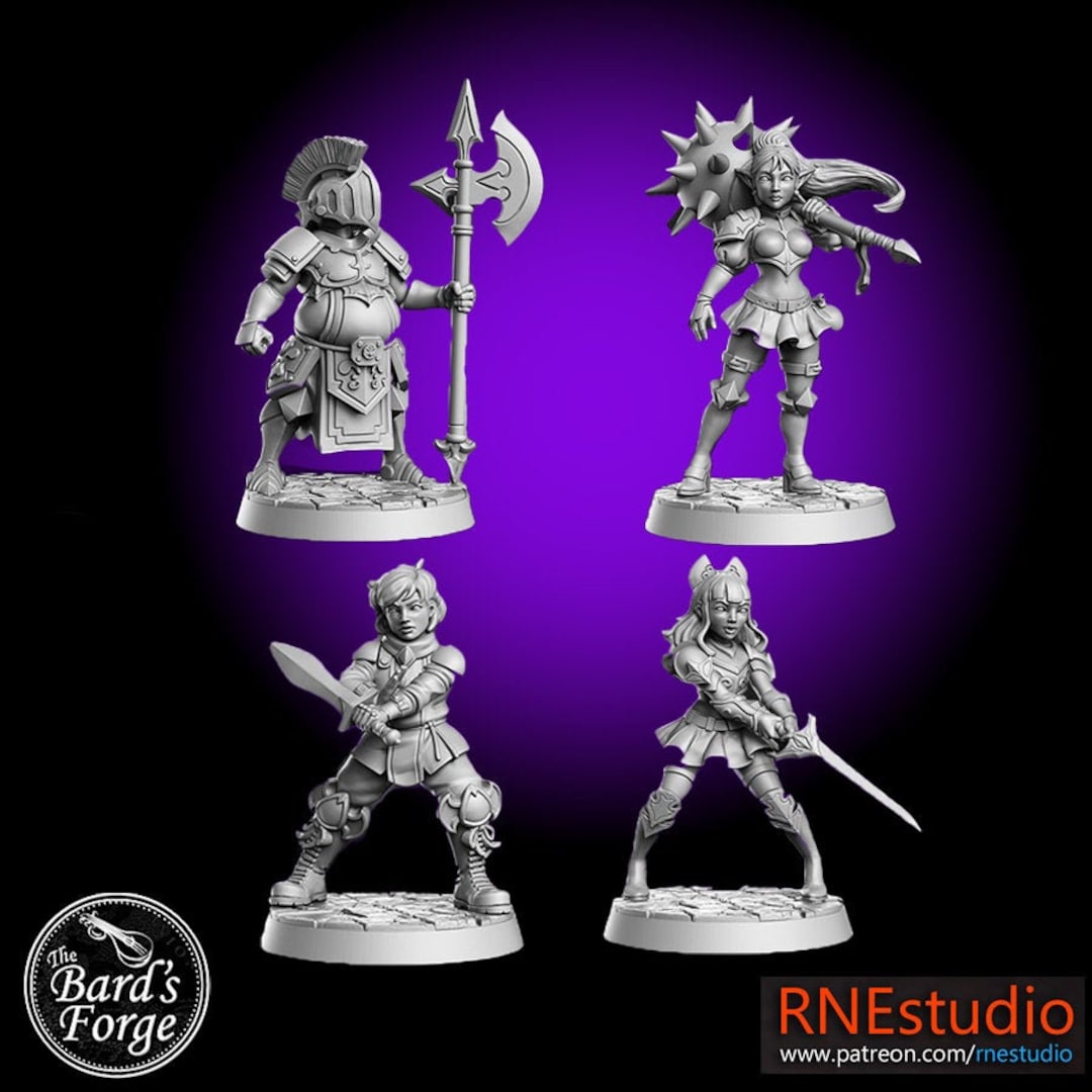 4pc Child Warrior Explorer Set Mini 3D Resin Printed 28-32mm Tabletop ...