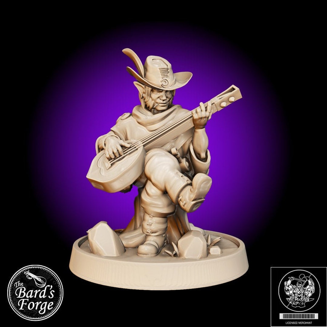 Minstrel Bard Miniature 3D Resin Printed 28-32mm Tabletop Fantasy ...