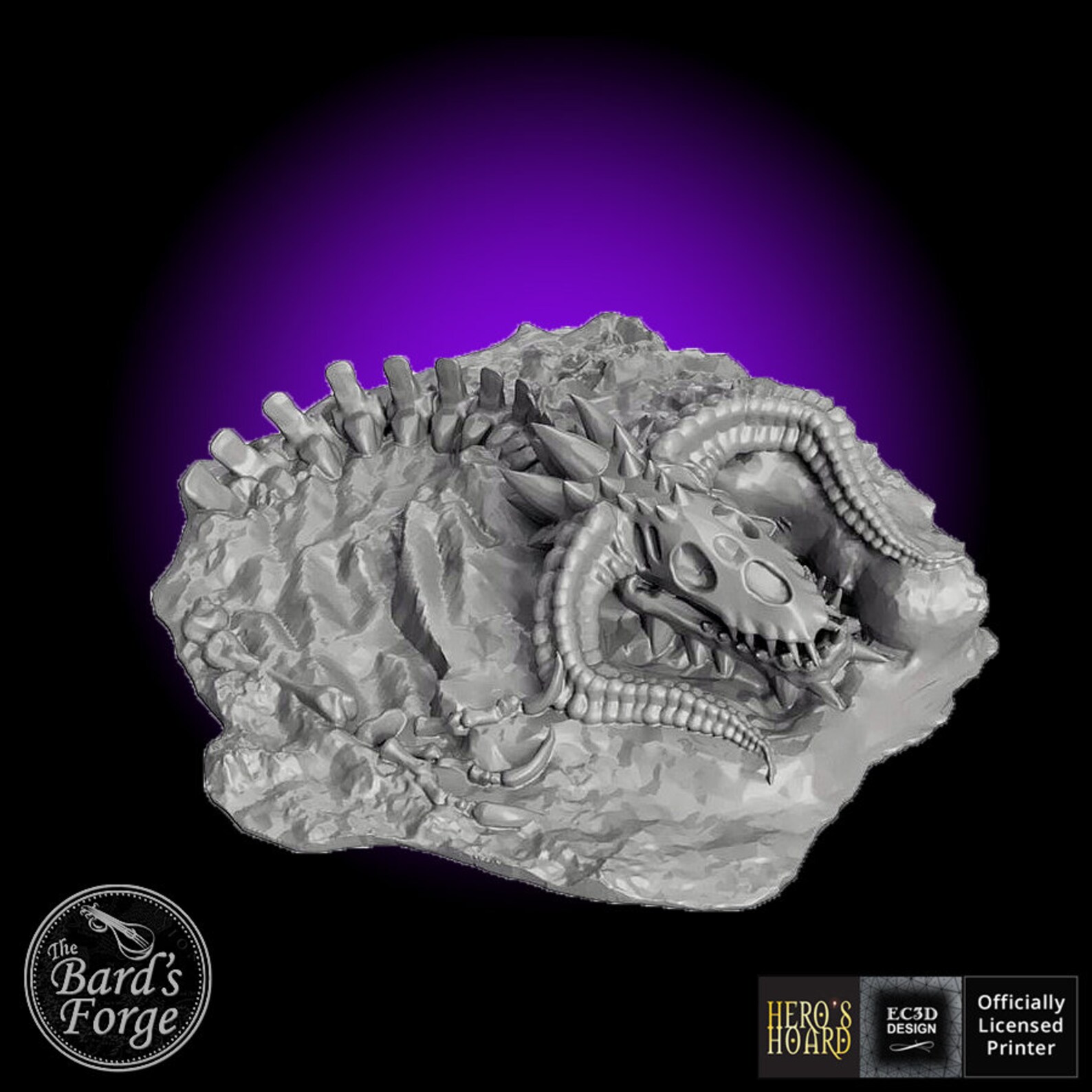 Ancient Black Dragon Skeleton 3D Printed Mini 28-32mm Scatter - Etsy UK