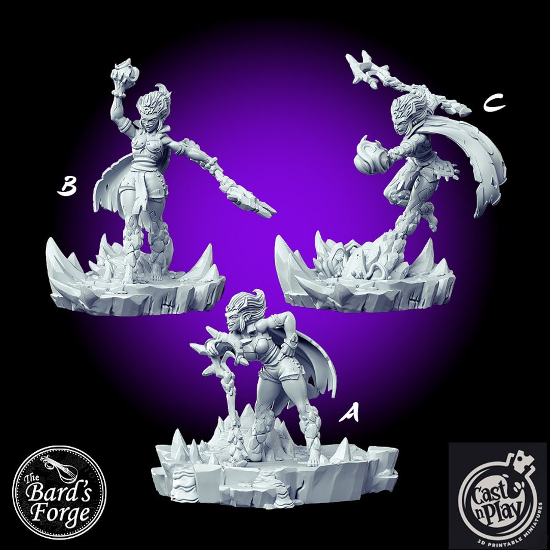 Fire Genasi "ember Stream" 3D Resin Miniature Tabletop Fantasy Gaming D ...