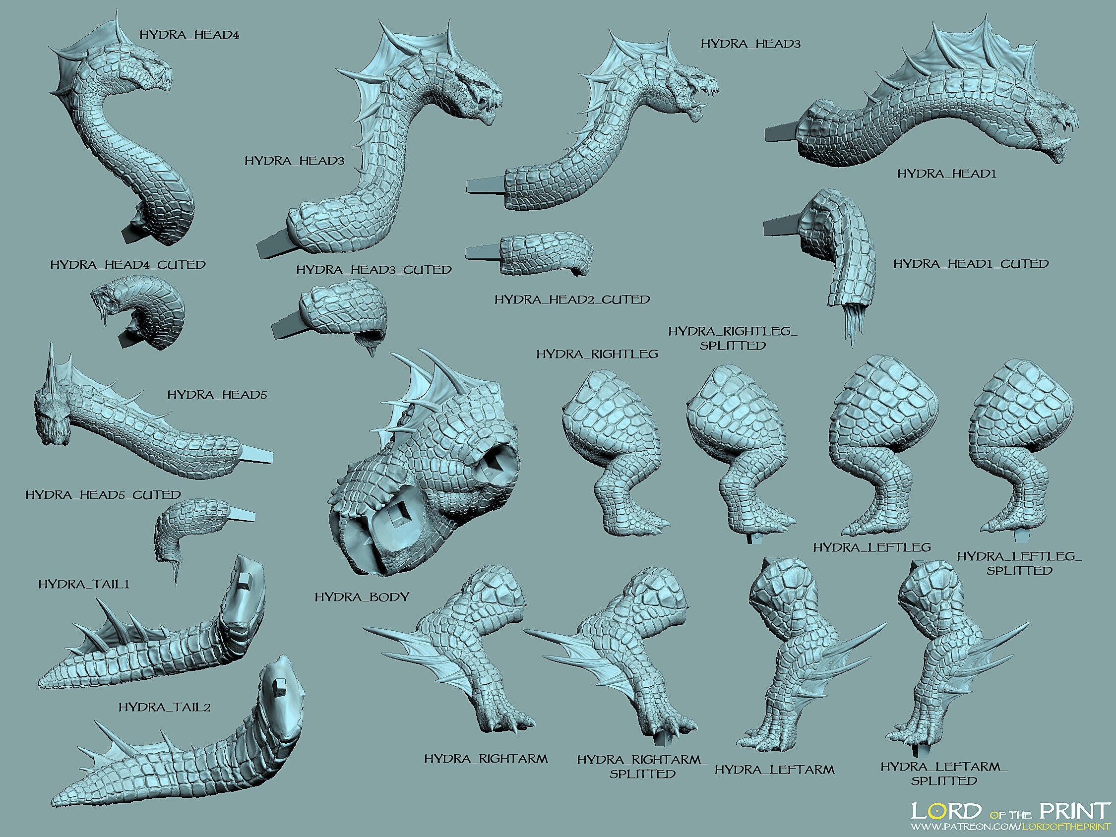 Hydra 3D RESIN Printed 28-32mm Miniature Fantasy Tabletop | Etsy