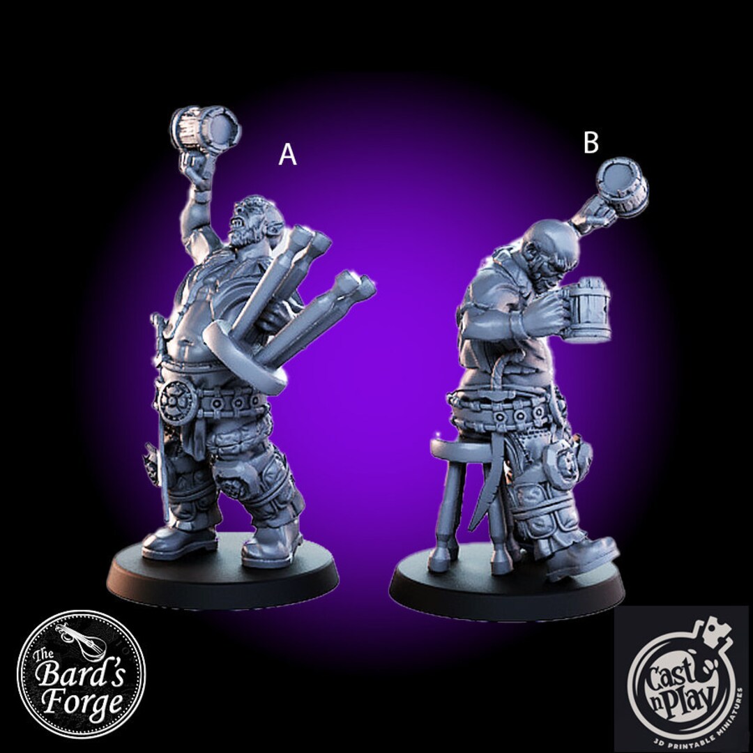 Drunken Orc Town Villagers 3D Resin Printed 28-32mm Miniature Tabletop ...