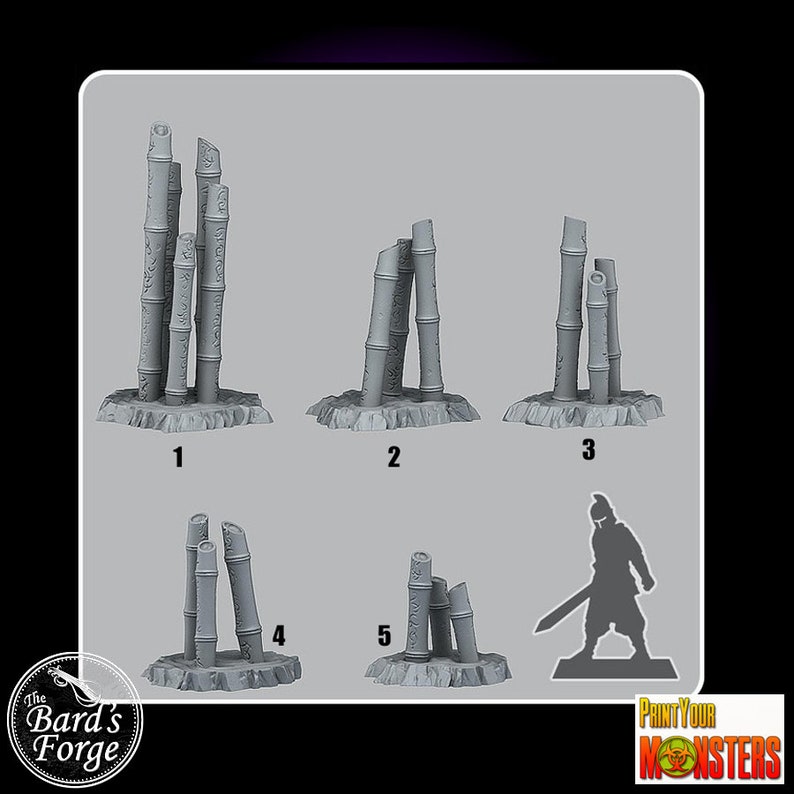 5pc Set Giant Magic Bamboo Plants 3D RESIN Printed 28-32mm - Etsy