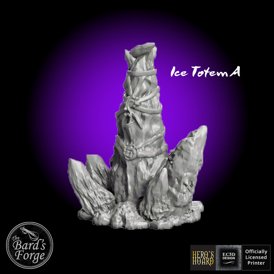 2pc Set Ice Totems 3D Printed 28-32mm Scatter Terrain Fantasy Tabletop ...