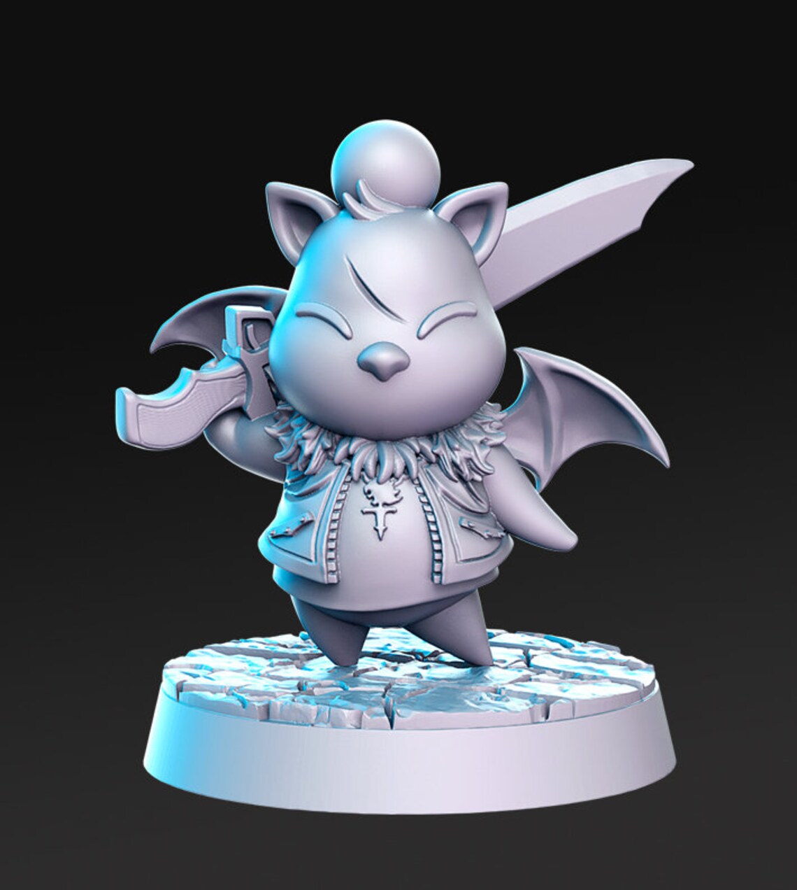 4pc Set Batomon Moogle Inspired RPG Miniature 3D Resin Printed 28-32mm ...