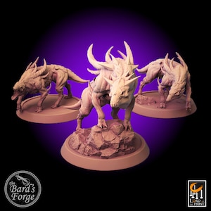 Hell Hound Undead Beast Monster 3D RESIN Printed 28-32mm Miniature ...