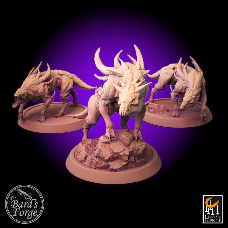 Hell Hound Undead Beast Monster 3D RESIN Printed 28-32mm - Etsy