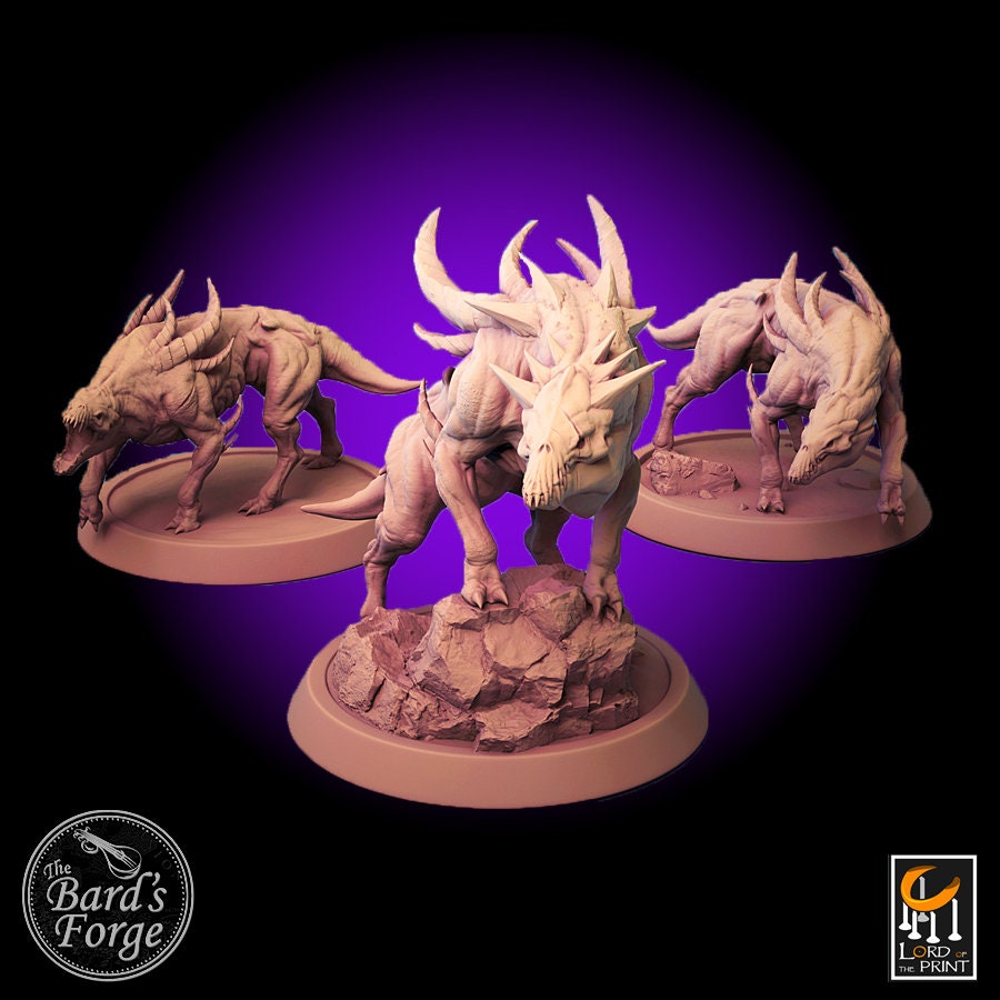 Hell Hound Undead Beast Monster 3D RESIN Printed 28-32mm Miniature ...