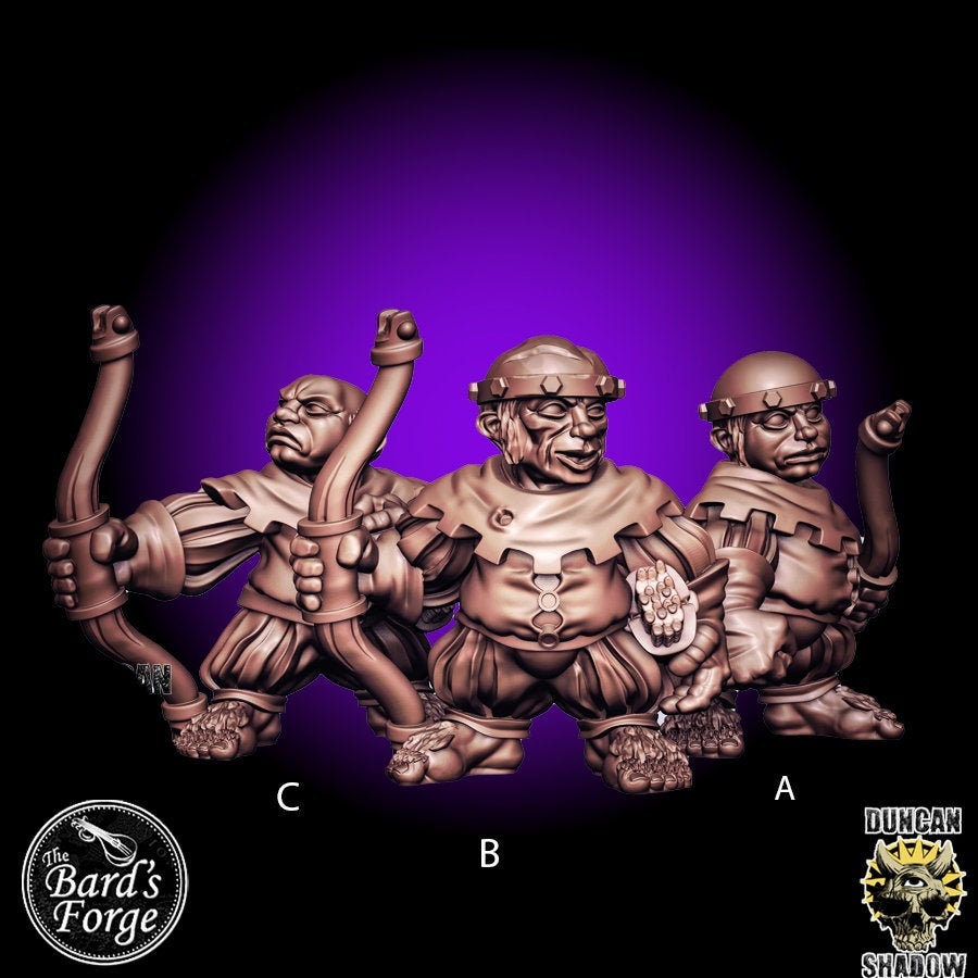 Halfling Archer Warriors Bows Miniature 3D Resin Printed | Etsy