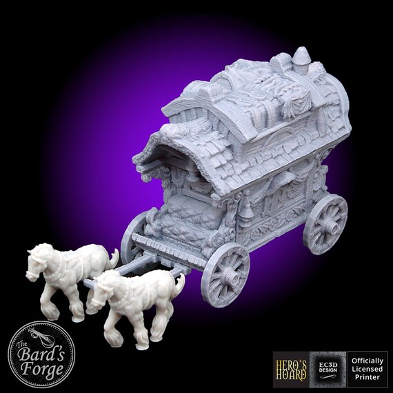 Miniature Toys Aristocrat Carriage Wagon & Horse Scenery Terrain 3D ...