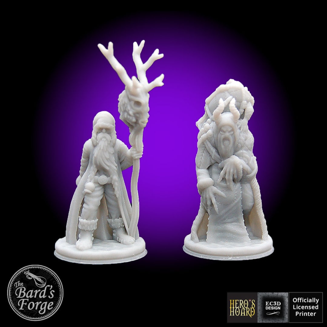 Crampus and Druid Santa Clause 3D Printed Resin 28-32mm Unpainted ...