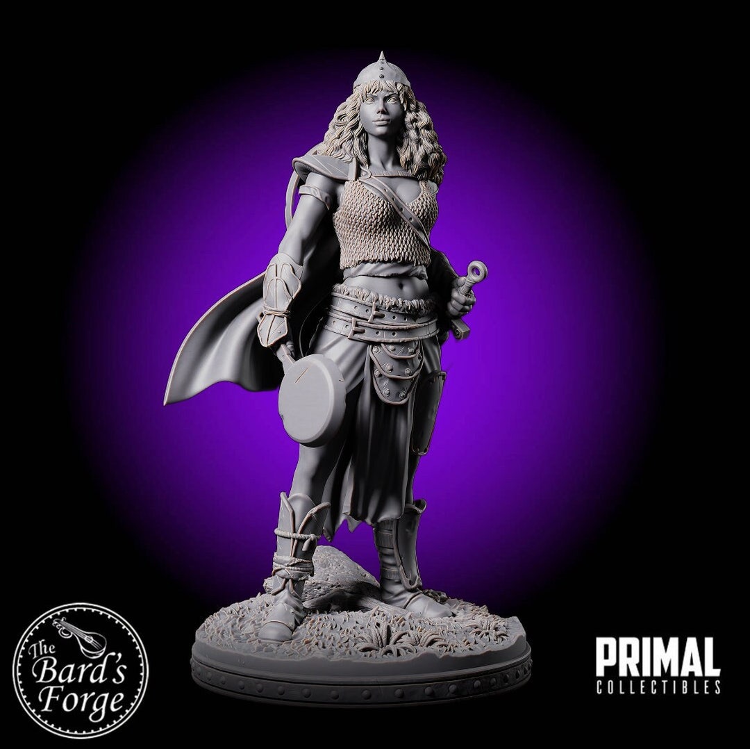 Astrid •female Fighter •tika •3D Printed •28-32mm •fantasy Tabletop ...