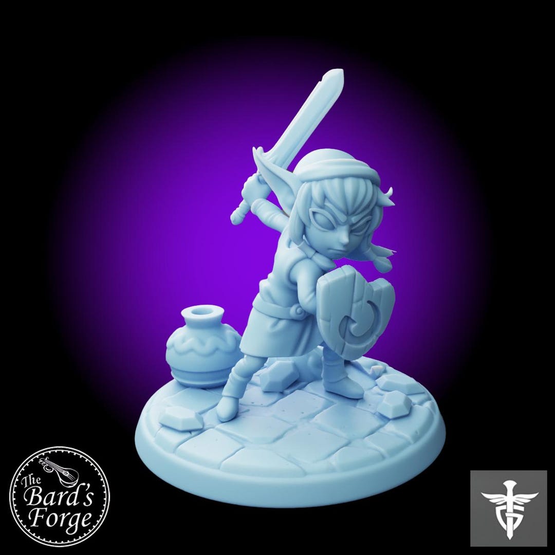 Plink • Halfling • Twin Goddess • Miniature • 3D Resin Printed 28-32mm ...