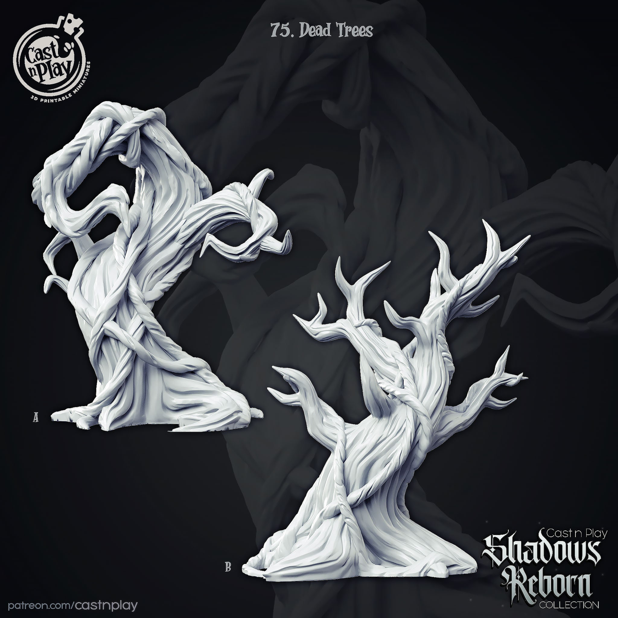 Large Dead Trees Scatter 3D RESIN Printed Miniature Tabletop - Etsy