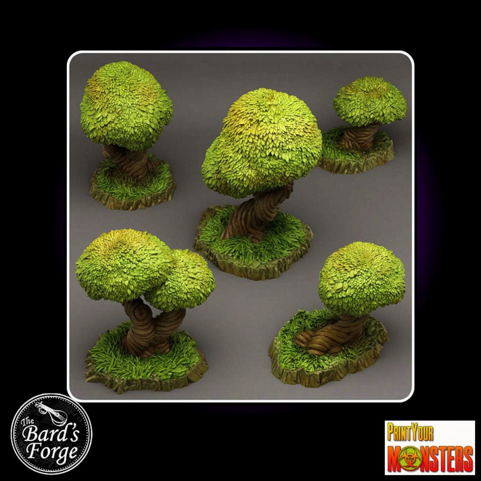5pc Set Enchanted Tree Farm Forest 3D RESIN Printed 28-32mm Tabletop ...