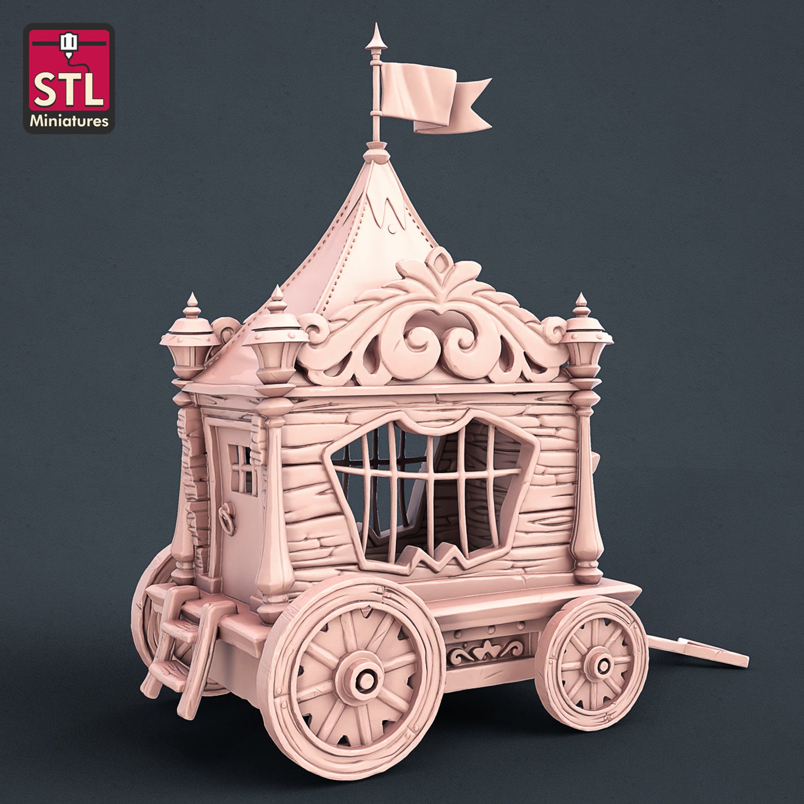 Carnival Cart Prop 3D Resin Printed 28-32mm Tabletop Fantasy Gaming D&D ...