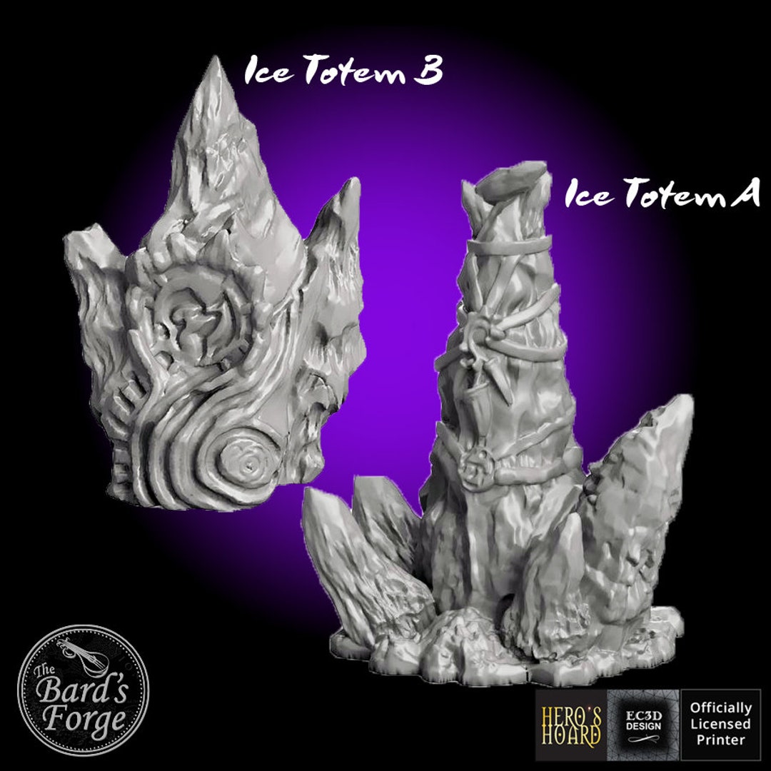 2pc Set Ice Totems 3D Printed 28-32mm Scatter Terrain Fantasy Tabletop ...