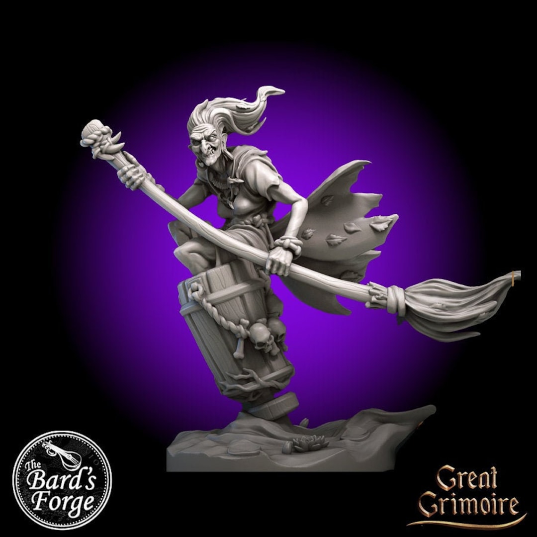 Miniatura de la bruja del pantano Baba Yaga impresa en resina 3D de 28 ...