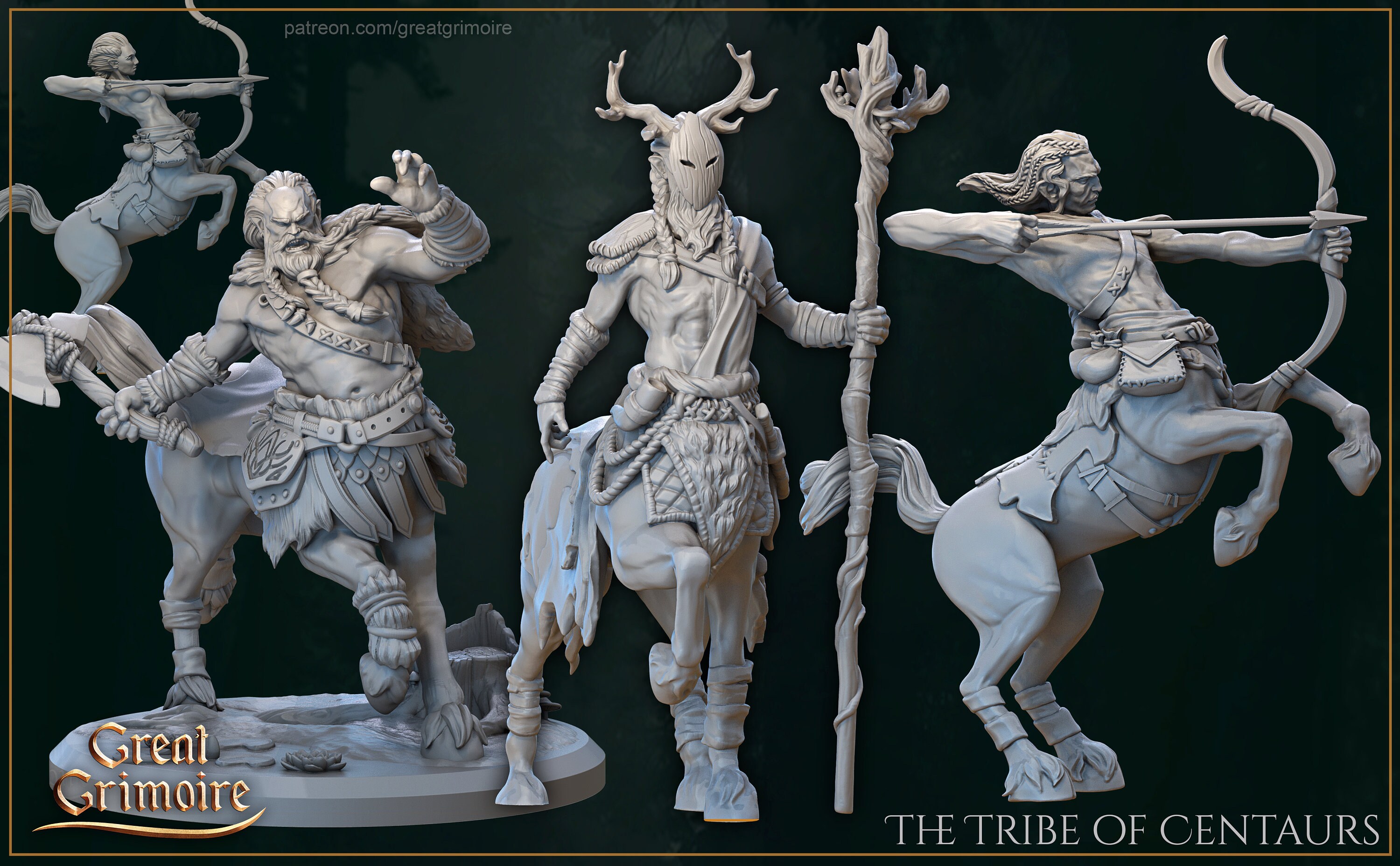 Tribe of Centaurs • Feywild • Great Grimoire • Miniature • 3D Resin ...