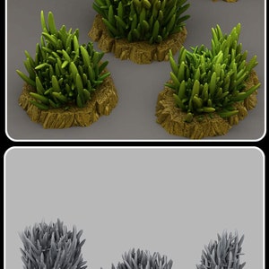 5pc Set Prickly Tall Grass Forest 3D RESIN Printed 28-32mm Tabletop ...