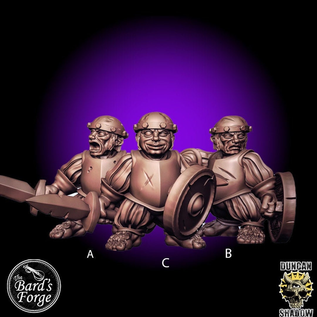 Halfling Sword Warrior Knights Miniature 3D Resin Printed 28-32mm ...