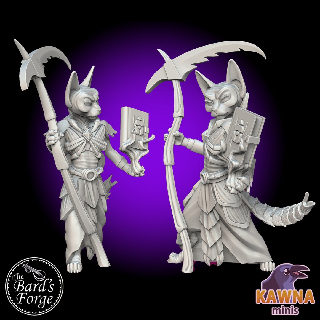 Volynx Male Warlock Catfolk • Tabaxi • Cat • KAW • Miniature • 3D Resin Printed 28-32mm ...