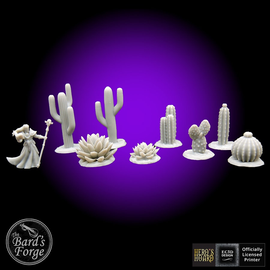 Cactus Plant 8 Pc Resin Set 28-32mm Scatter Desert Terrain,gaming,dungeons and Dragons, D&D ...