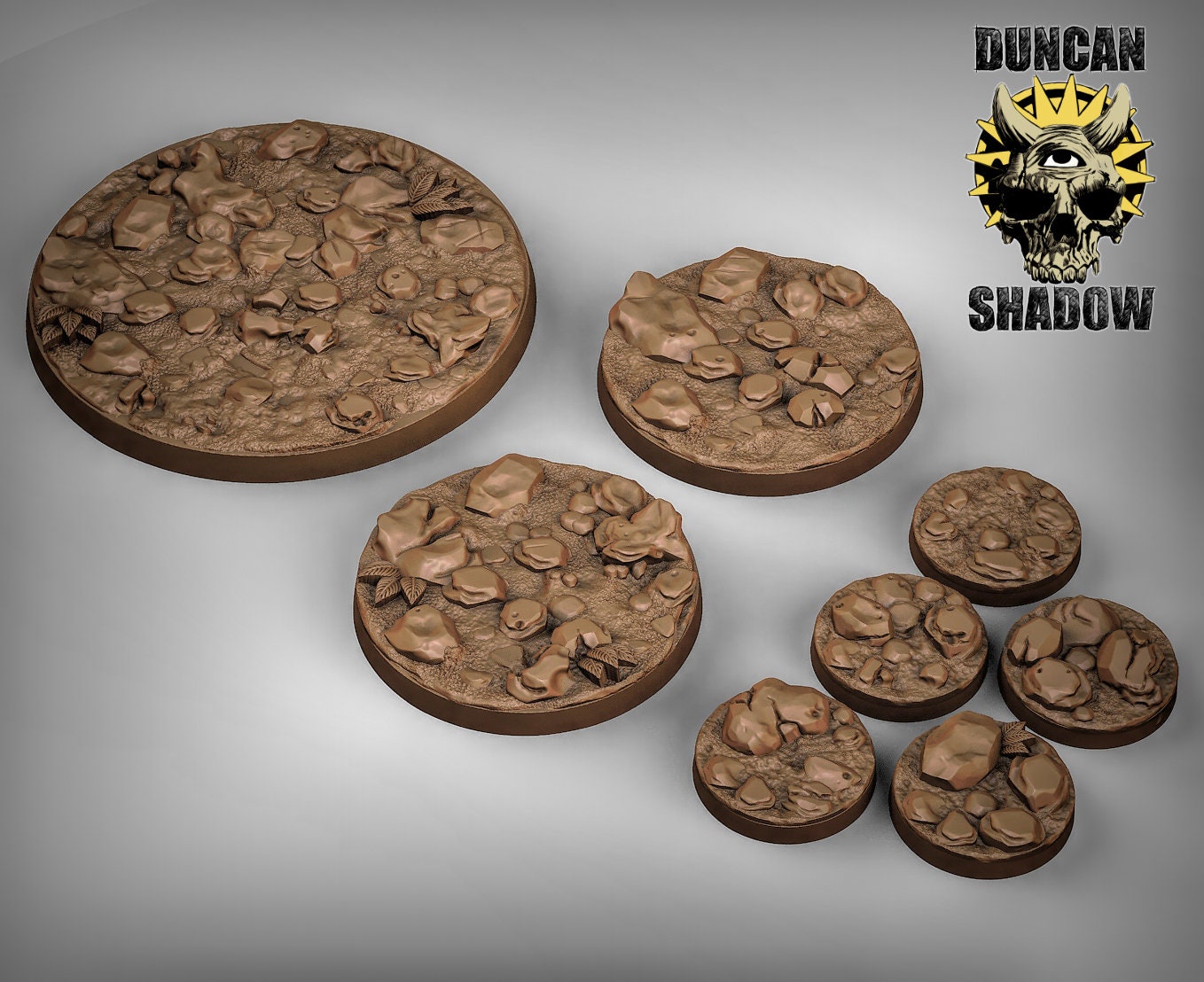 Rocky Stone Bases 25mm 35mm 50mm 80mm 3D RESIN Printed - Etsy